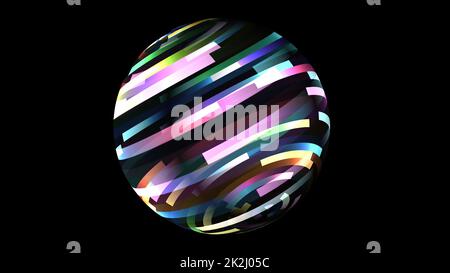 Colorful light rays on rotating sphere Stock Photo - Alamy