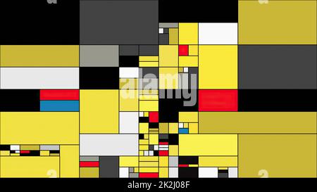 Colorful rectangles mondrian style art illustration Stock Photo - Alamy