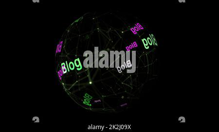 Blog concept on rotating sphere Stock Photo - Alamy