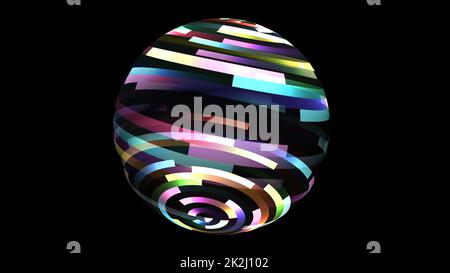 Colorful light rays on rotating sphere Stock Photo - Alamy