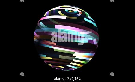Colorful light rays on rotating sphere Stock Photo - Alamy