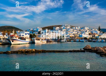 Picturesque Naousa town on Paros island, Greece Stock Photo - Alamy