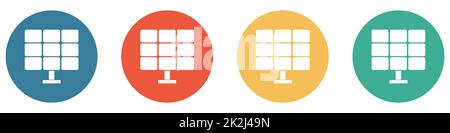 Colorful Banner with 4 Buttons: Roof with solar energy Stock Photo - Alamy