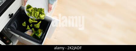 Trash Food Leftover To Trash. Throwing Away Waste Stock Photo - Alamy