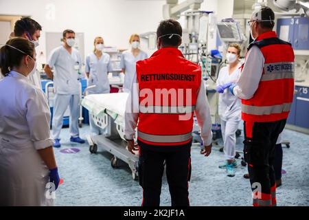 23 September 2022, Saxony, Leipzig: Markings like those for the ...