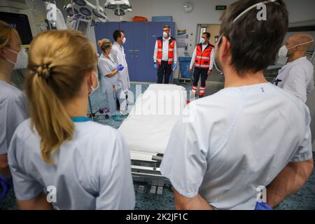 23 September 2022, Saxony, Leipzig: Markings like those for the ...