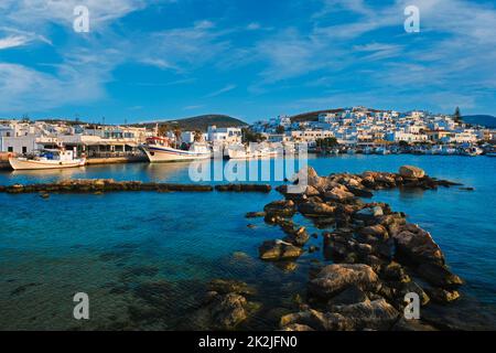 Picturesque Naousa town on Paros island, Greece Stock Photo - Alamy