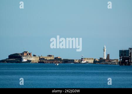 Portland harbour, Breakwater fort Stock Photo - Alamy