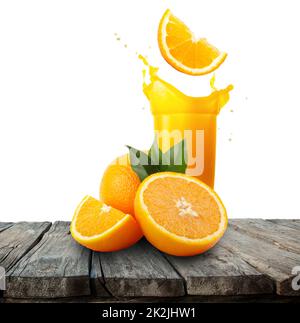 oranges on wooden boards Stock Photo - Alamy