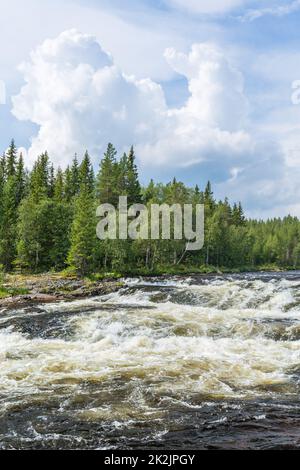 Rushing white water in a woodland river Stock Photo - Alamy