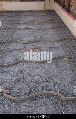 Structural steel was separated from the floor with spacers Stock Photo ...