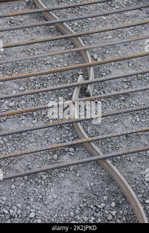 Structural steel was separated from the floor with spacers Stock Photo ...