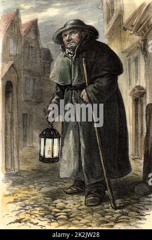 London nightwatchman, or Charlie, who patrolled the streets at night in ...
