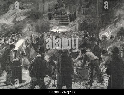 Colliery explosion at Llanerch, Monmouthshire, Wales, 1890 Stock Photo ...