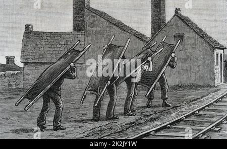 Colliery explosion at Llanerch, Monmouthshire, Wales, 1890 Stock Photo ...