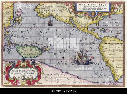 South Pacific Ocean map Stock Photo - Alamy