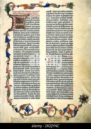 Printing press in the 15th century, illustration. German inventor ...