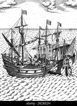 The capture of the Cacafuego, the Spanish treasure-ship, by Sir Francis ...