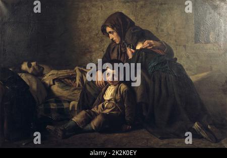 The Poor Man's Death' c1850s. Jean Pierre Alexandre Antigna (1817-1878 ...