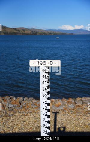 The measurements for water tide at a river, Steel Ruler Water Level ...