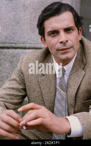 French actor Jacques Weber on the set of the TV series "Les poneys ...