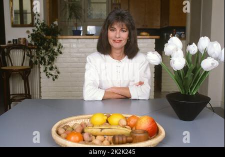 French actress Claire Nadeau at her home in Paris in March 1987 Stock ...