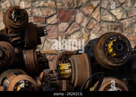 old Truck axle Stock Photo - Alamy