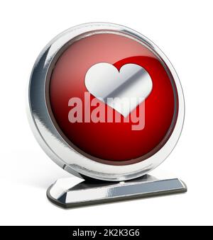 Red glossy heart shape isolated on white background. 3d rendering Stock ...