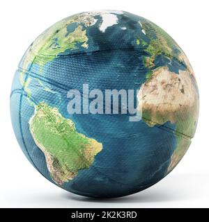 Basketball world map ball illustration Stock Photo - Alamy