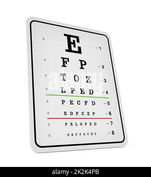 Eye test chart. Isolated on white background Stock Photo - Alamy