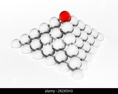 White spheres forming a pyramid shape. 3D illustration Stock Photo - Alamy