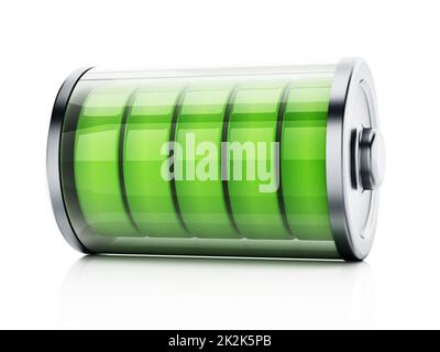 Illustration showing full battery levels. 3D illustration Stock Photo ...