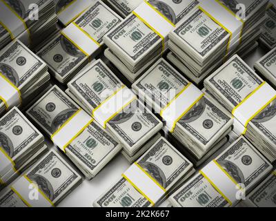 100 Dollar lots stack isolated on white background. 3D illustration ...