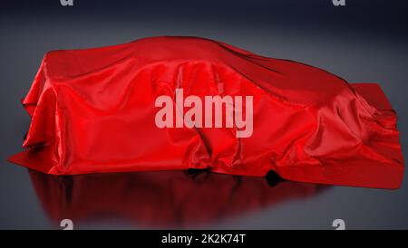 Car covered with red cloth Stock Photo - Alamy