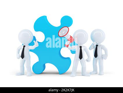 Problem solving business people with integration sign for teamwork ...