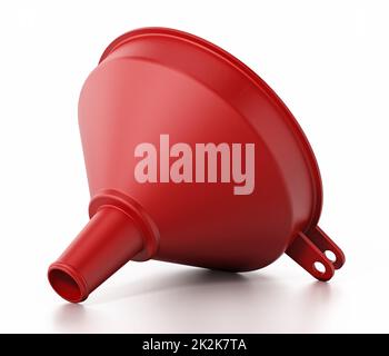 Red plastic funnel isolated on white background. 3D illustration Stock ...