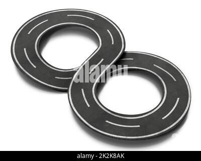 Infinity symbol shaped road isolated on white background. 3D ...