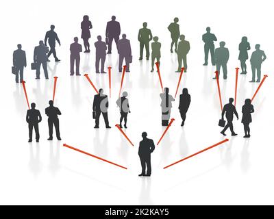 Organisation scheme of business people. 3D illustration Stock Photo - Alamy