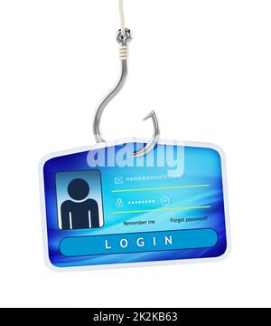 Hook on ID card with login credentials. 3D illustration Stock Photo - Alamy