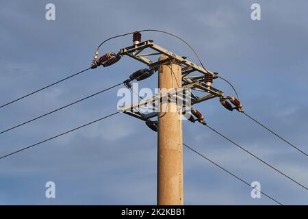 Electric line column Stock Photo - Alamy