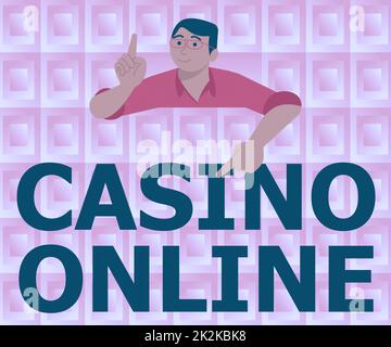 Hand writing sign Casino Online, Conceptual photo Computer Poker Game ...