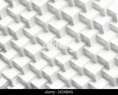 Repeating pattern of white 3d cubes on a textured paper background ...