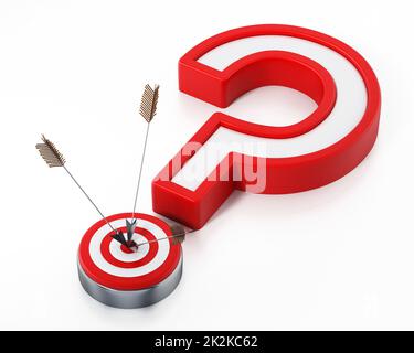 Arrows hit on target forming a question mark. 3D illustration Stock ...
