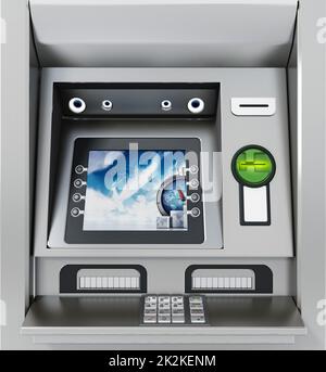 Generic ATM or Automated Teller Machine. 3D illustration Stock Photo ...