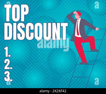 Hand writing sign Top Discount. Conceptual photo Best Price Guaranteed ...