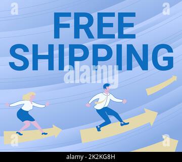 Inspiration showing sign Free Shipping. Business overview Freight Cargo ...