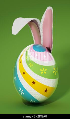 Rabbit ears isolated on green background Stock Photo - Alamy