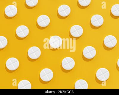 3d illustration of tablets or pills standing and lying pills with ...