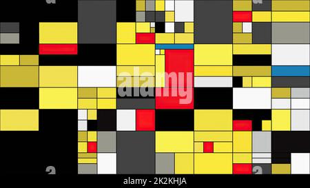 Colorful rectangles mondrian style art illustration Stock Photo - Alamy