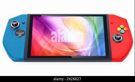 Portable video game console isolated on white background. 3D ...